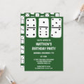 White Dominoes with Black Dots Green Invitation | Zazzle