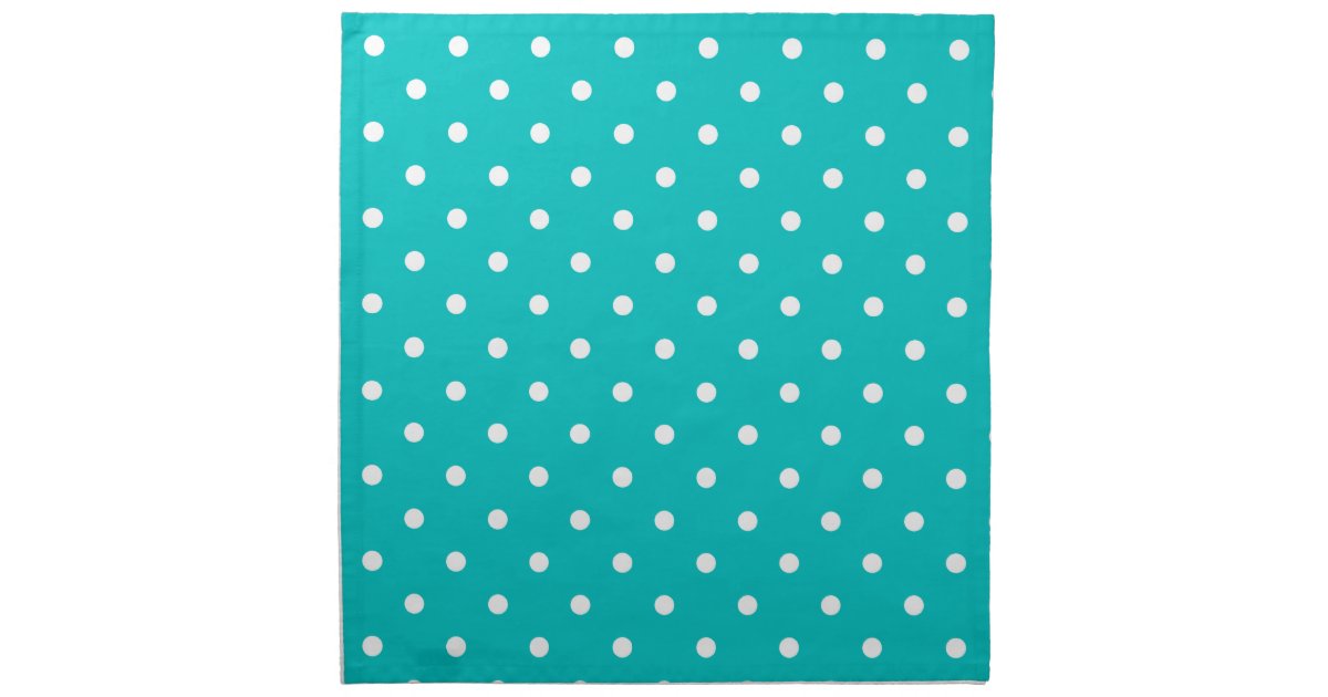 White dots, Teal Polka Dot Pattern. Cloth Napkin | Zazzle