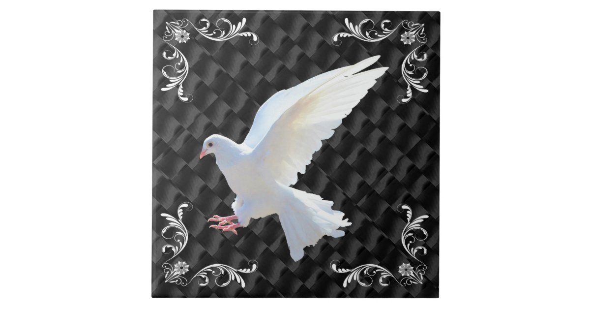 WHITE DOVE CERAMIC TILE | Zazzle