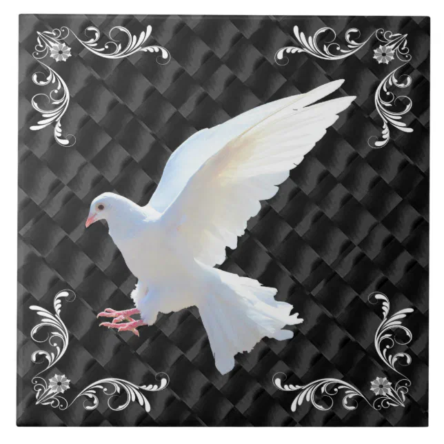 WHITE DOVE CERAMIC TILE | Zazzle
