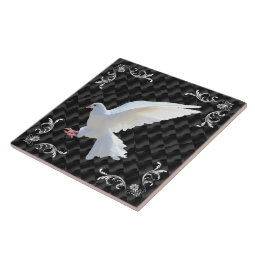 WHITE DOVE CERAMIC TILE | Zazzle