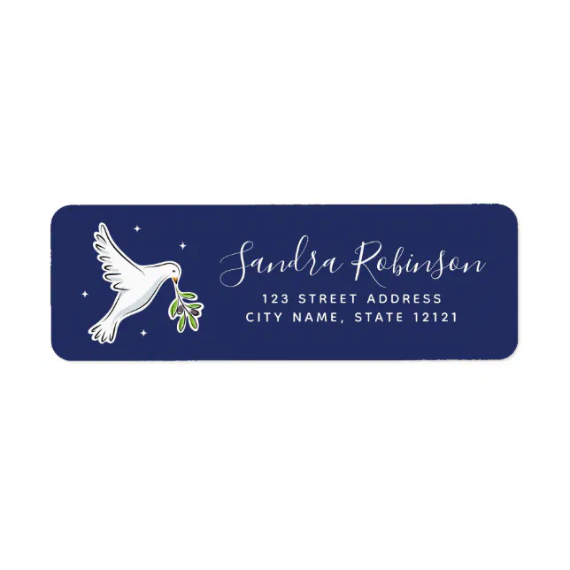 White dove christian event Christmas return Label | Zazzle