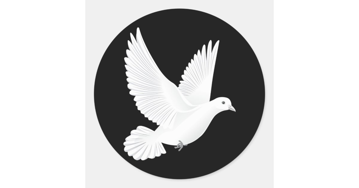 White dove classic round sticker | Zazzle