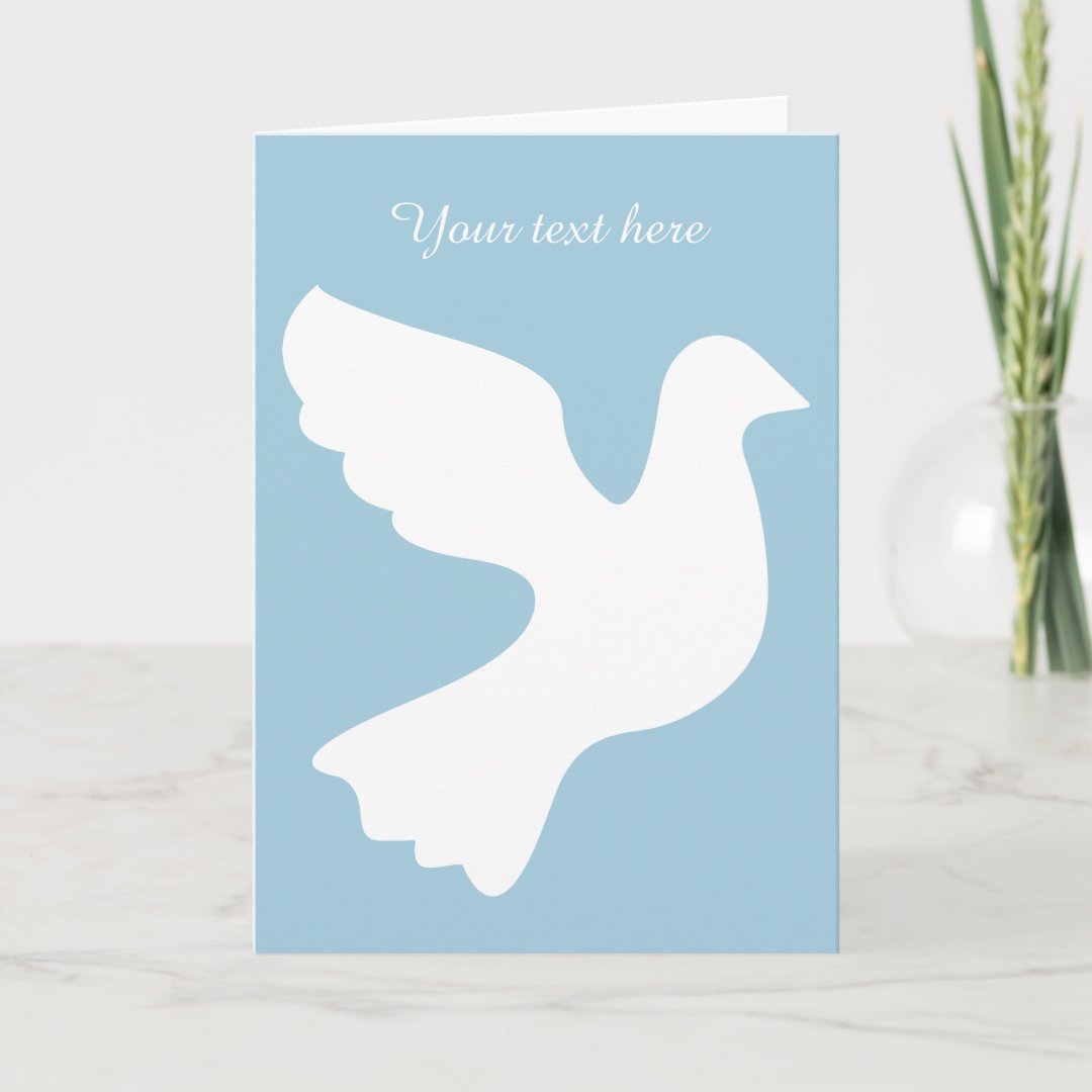 White dove greeting card with custom message | Zazzle