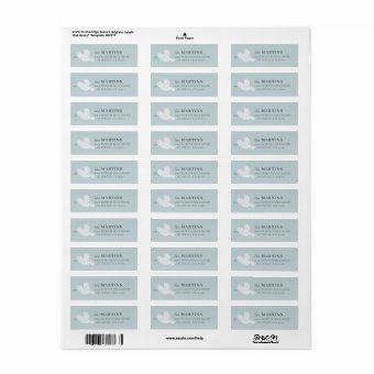 White Dove Light Blue Return Address Label | Zazzle