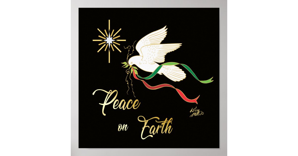 White Dove Spreading Peace On Earth Poster | Zazzle
