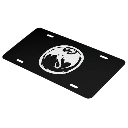 White Dragon aluminum car license plate | Zazzle