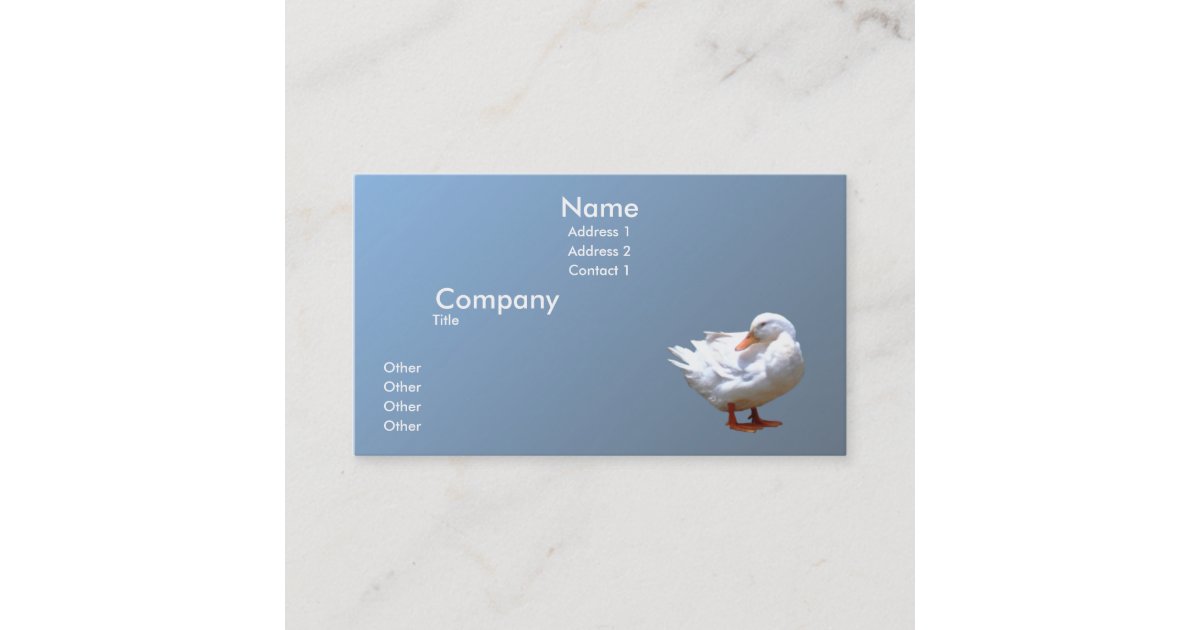 White Duck Business Card | Zazzle