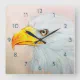White Eagle Square Clock, Bird Realistic Sketch Wall Clock | Zazzle