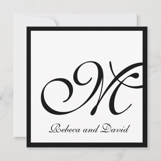 White Elegant Monogram Wedding Invites | Zazzle.com