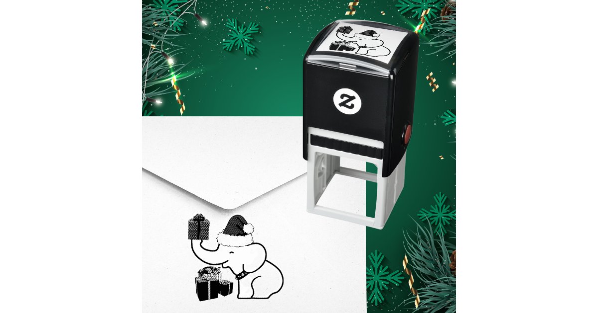 White Elephant Christmas Family Self-inking Stamp | Zazzle
