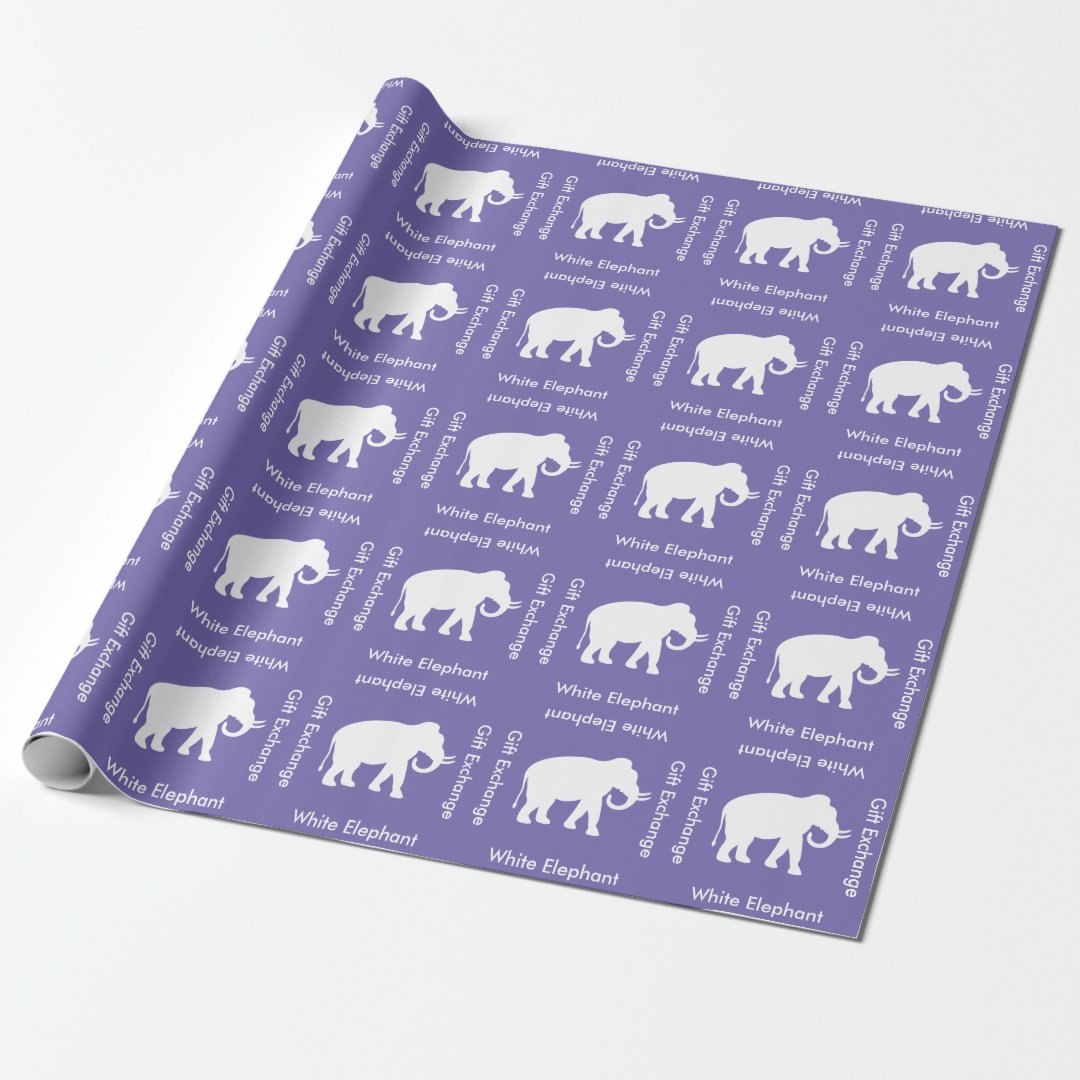 White Elephant Gift Exchange Party Wrapping Paper | Zazzle