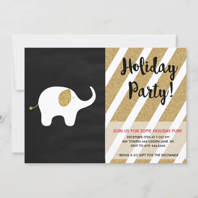 White Elephant Holiday Christmas Exchange Invitation | Zazzle