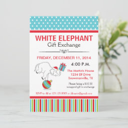 White Elephant Party Invitation | Zazzle