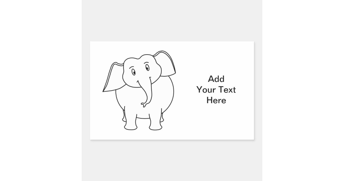 White Elephant. Rectangular Sticker | Zazzle