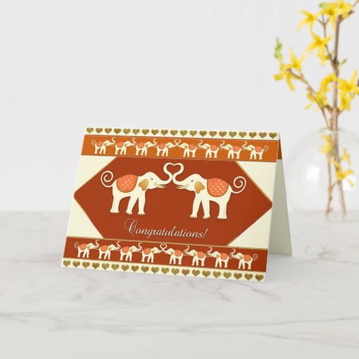 White Elephants in Love Congratulations Card | Zazzle