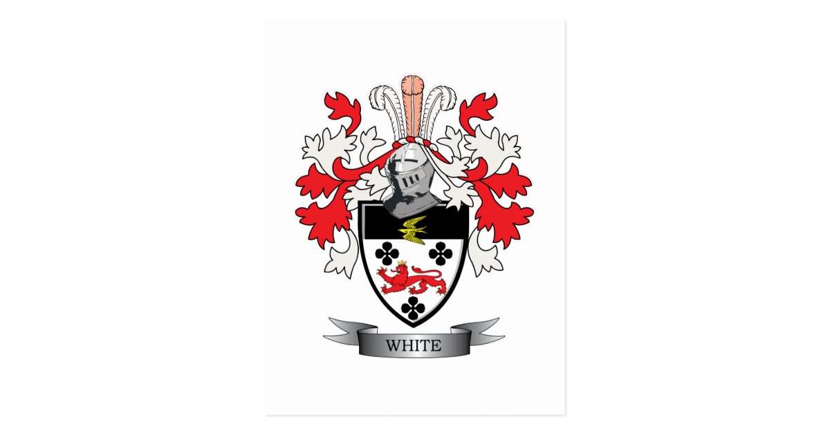 White Family Crest Coat of Arms Postcard | Zazzle.com
