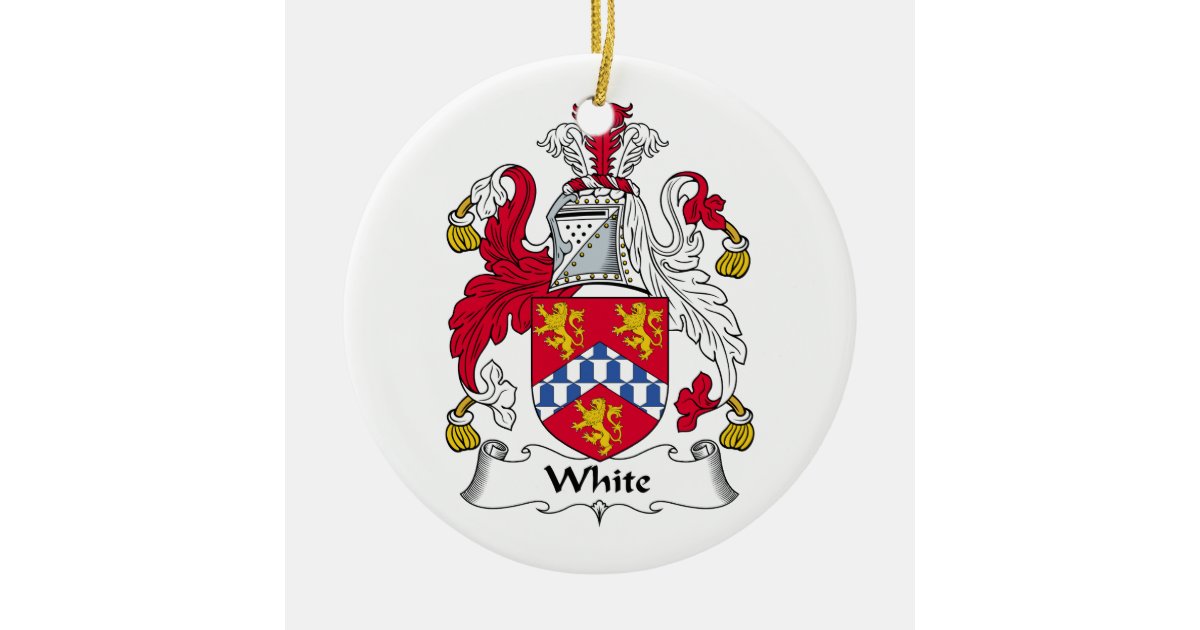 White Family Crest Ornament | Zazzle
