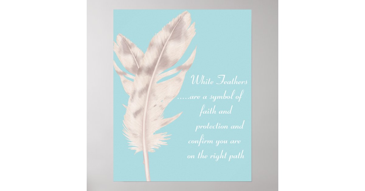 White Feathers and Text Poster | Zazzle