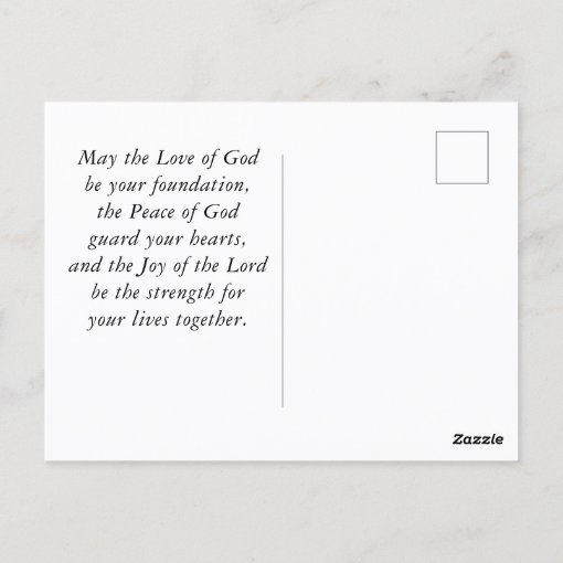 White Floral Bible Verse Wedding Congratulations Postcard | Zazzle
