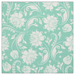 Mint Green Vintage Floral Damask Pattern Fabric | Zazzle