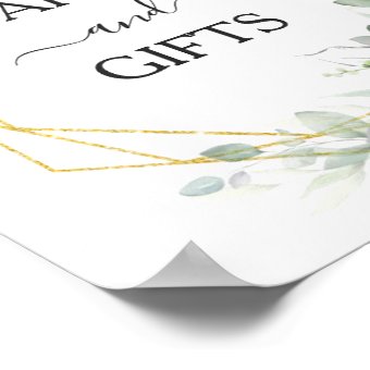 White floral gold frame wedding Cards & Gifts sign | Zazzle