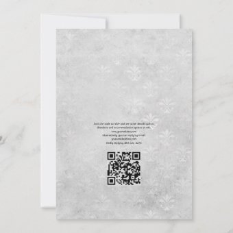 White Floral Gothic Wedding QR Code Invitation | Zazzle