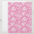 White Floral Hot Pink Arts & Craft Scrapbook Paper | Zazzle