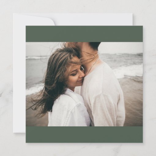 White Floral Photo Square Wedding Invitation | Zazzle