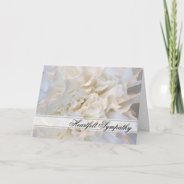 White Floral Sympathy Card | Zazzle.com