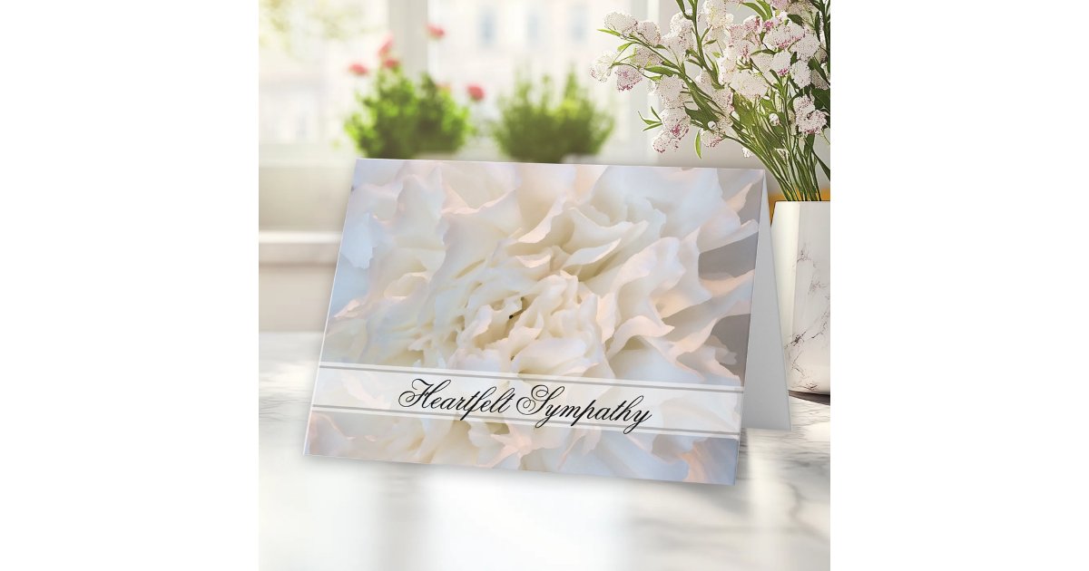 White Floral Sympathy Card | Zazzle
