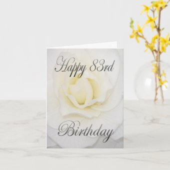 White Flower Happy 83rd Birthday Card | Zazzle