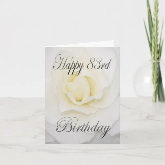 White Flower Happy 83rd Birthday Card | Zazzle