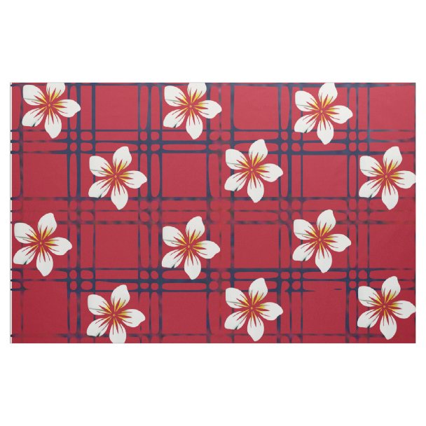 Red White and Blue Plaid Fabric | Zazzle