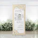 White Flower Rustic Garden Floral Wedding Retractable Banner | Zazzle