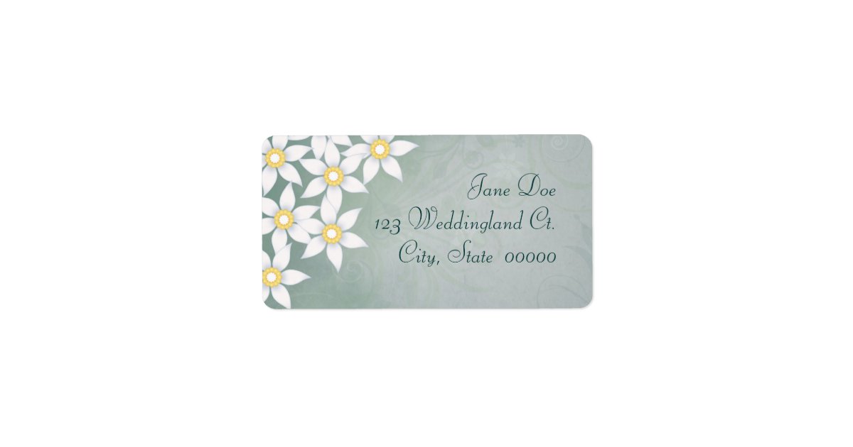 White Flowers Floral Address Labels | Zazzle