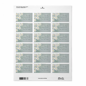White Flowers Floral Address Labels | Zazzle