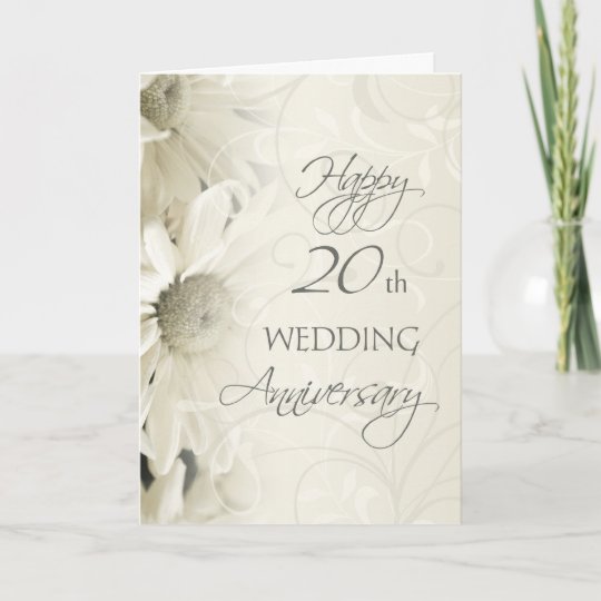 White Flowers Happy 20th Wedding Anniversary Card Zazzle white-flowers-happy-20th-wedding-anniversary-card-zazzle