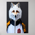 White fox in Firefighter | AI Art Poster | Zazzle