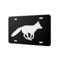 White Fox Silhouette License Plate | Zazzle