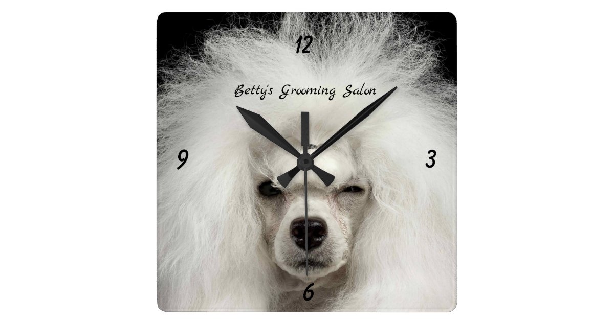 White French Poodle Pet Salon Wall Clock | Zazzle.com