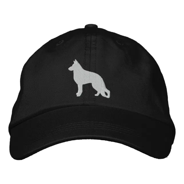 White German Shepherd Dog Silhouette GSD Cool K9 Embroidered Baseball ...