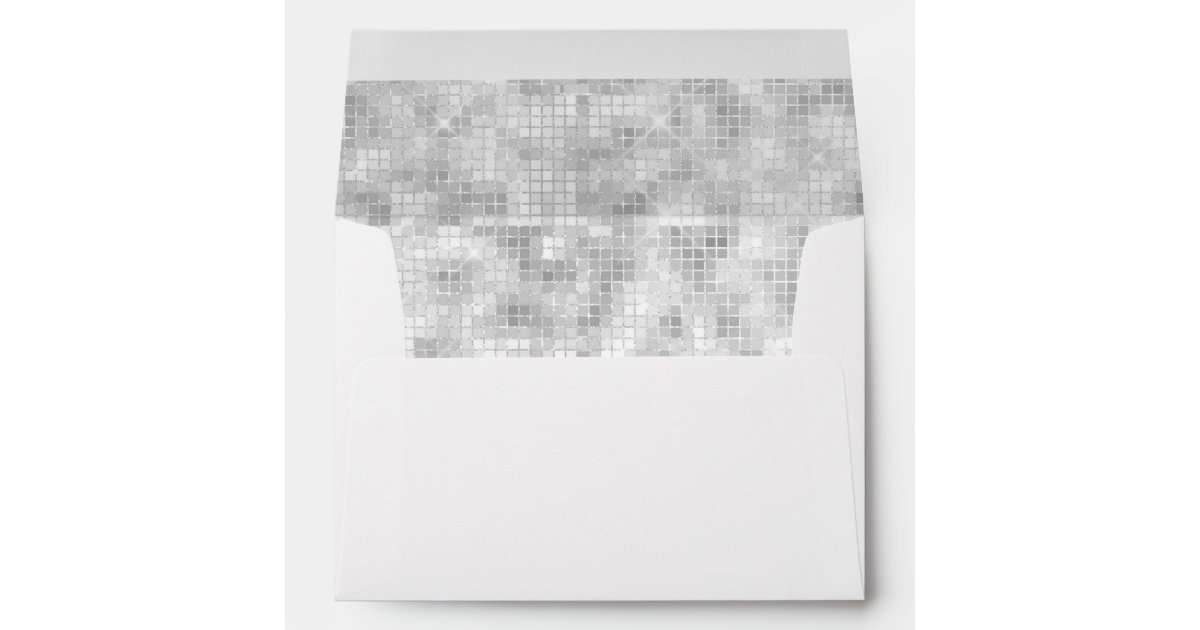 White Glitter Sequin Sparkle Wedding Envelope | Zazzle