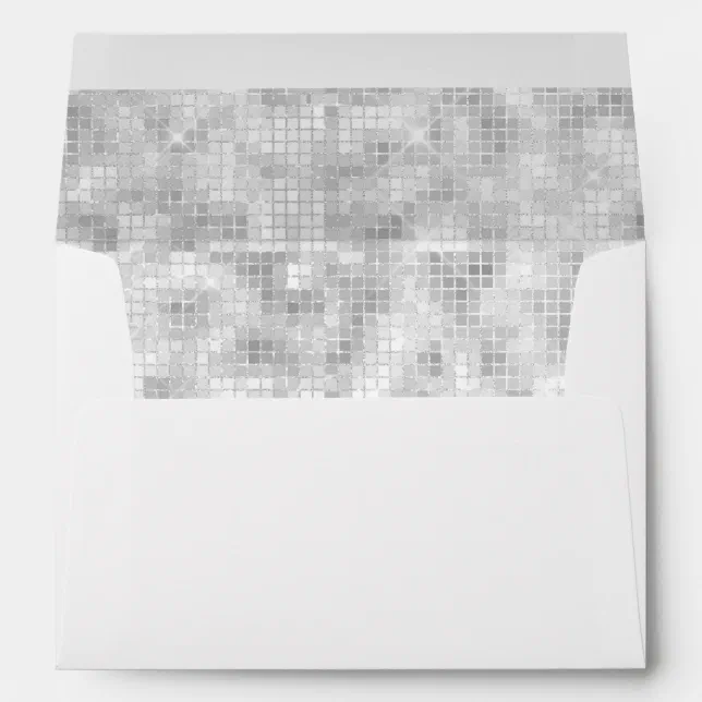 White Glitter Sequin Sparkle Wedding Envelope | Zazzle