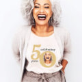White & Gold 50 Photo Fifty Years 50th Birthday T-Shirt | Zazzle