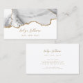 white gold agate business card | Zazzle
