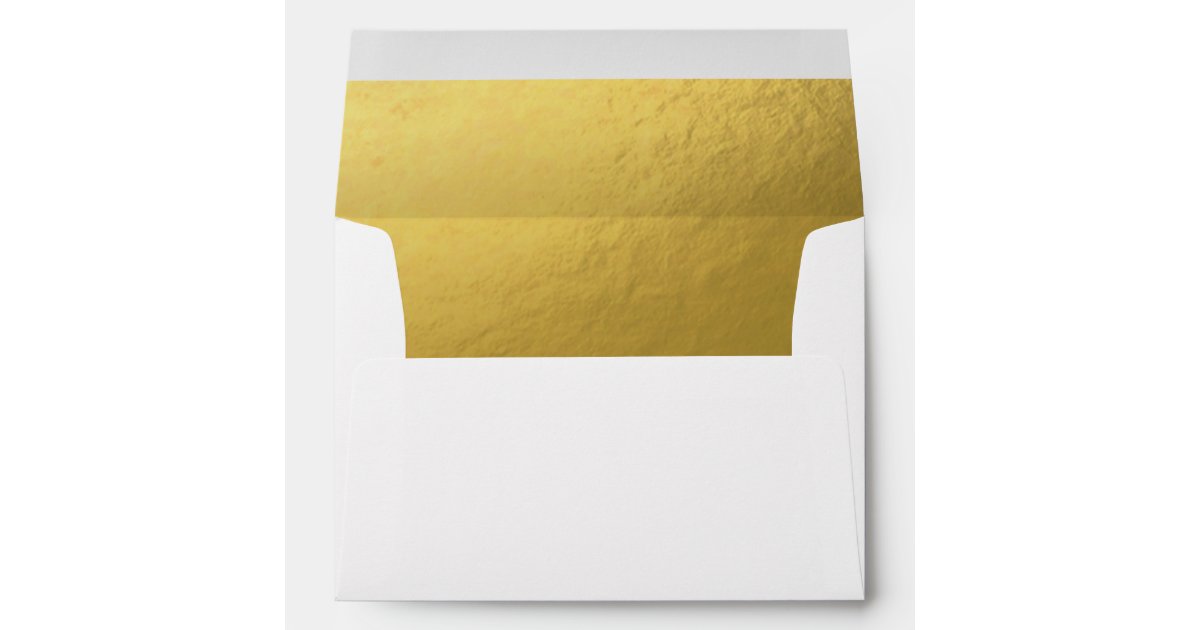 White Gold Envelope Elegant Modern Birthday | Zazzle