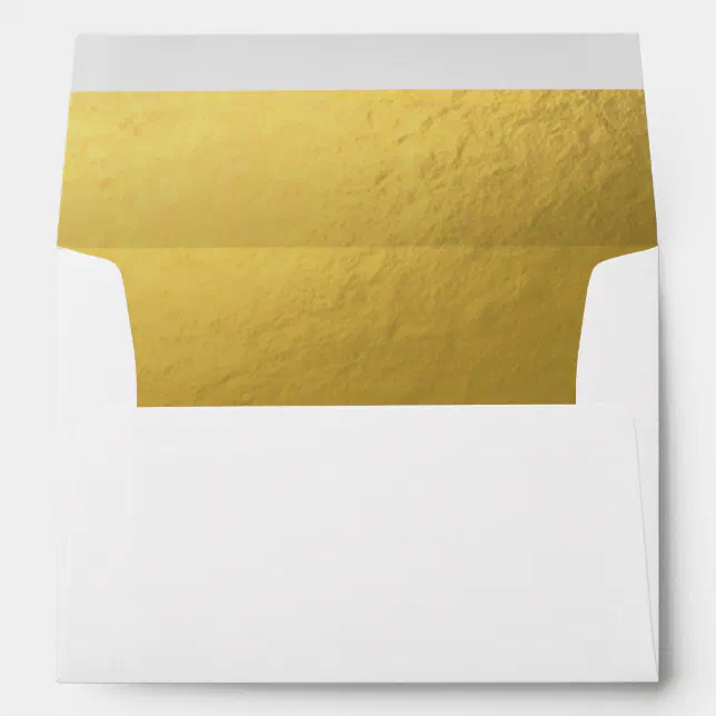 White Gold Envelope Elegant Modern Birthday | Zazzle