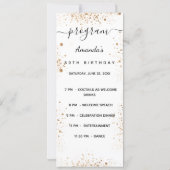 White gold glitter sparkles program menu card | Zazzle