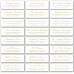 White gold individual guest address elegant labels | Zazzle